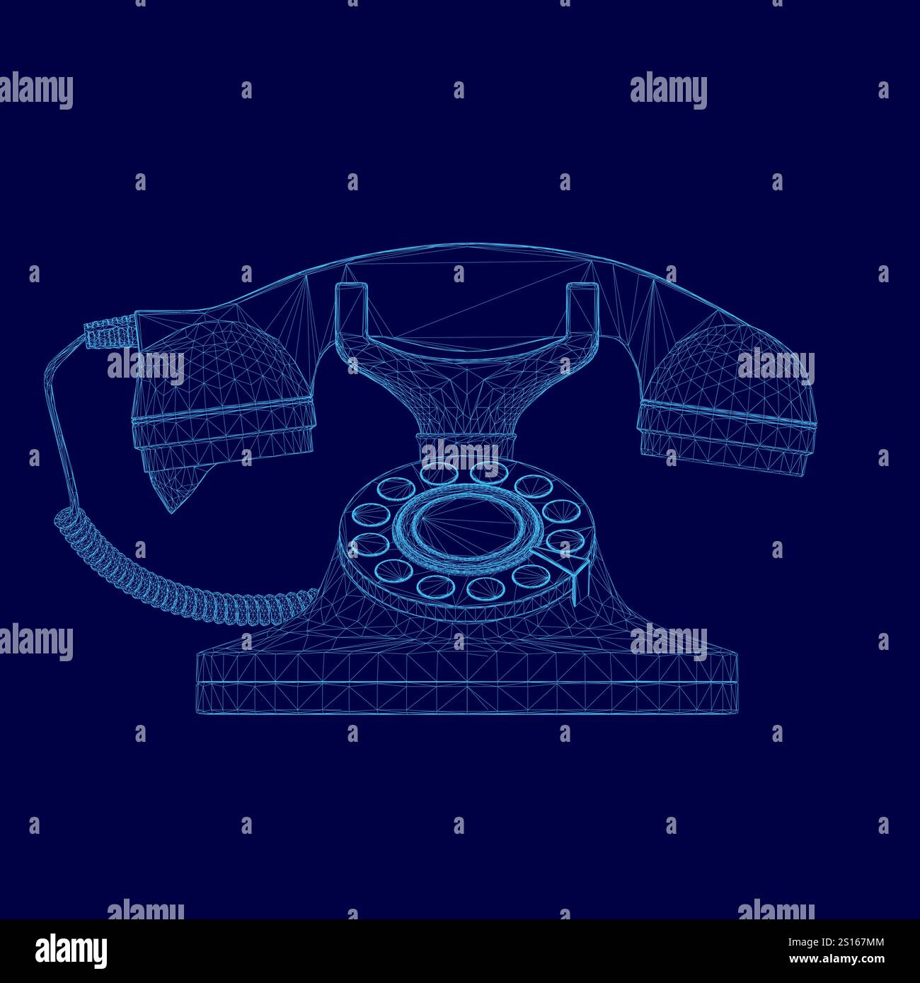 Blue phone with a cord hanging off of it. The phone is a stylized ...