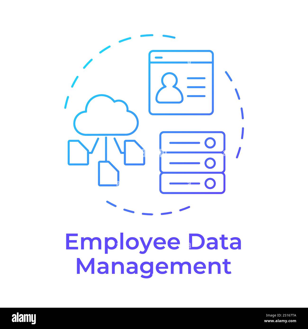 Employee data management blue gradient concept icon Stock Vector Image ...