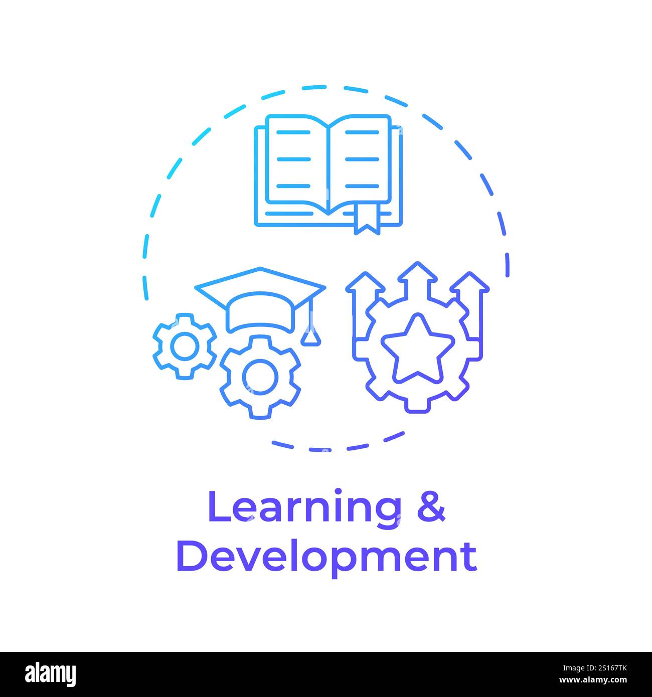 Learning and development blue gradient concept icon Stock Vector Image ...