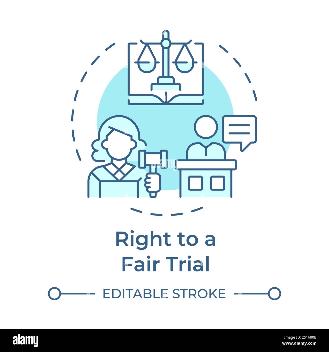Fair trial right soft blue concept icon Stock Vector Image & Art - Alamy