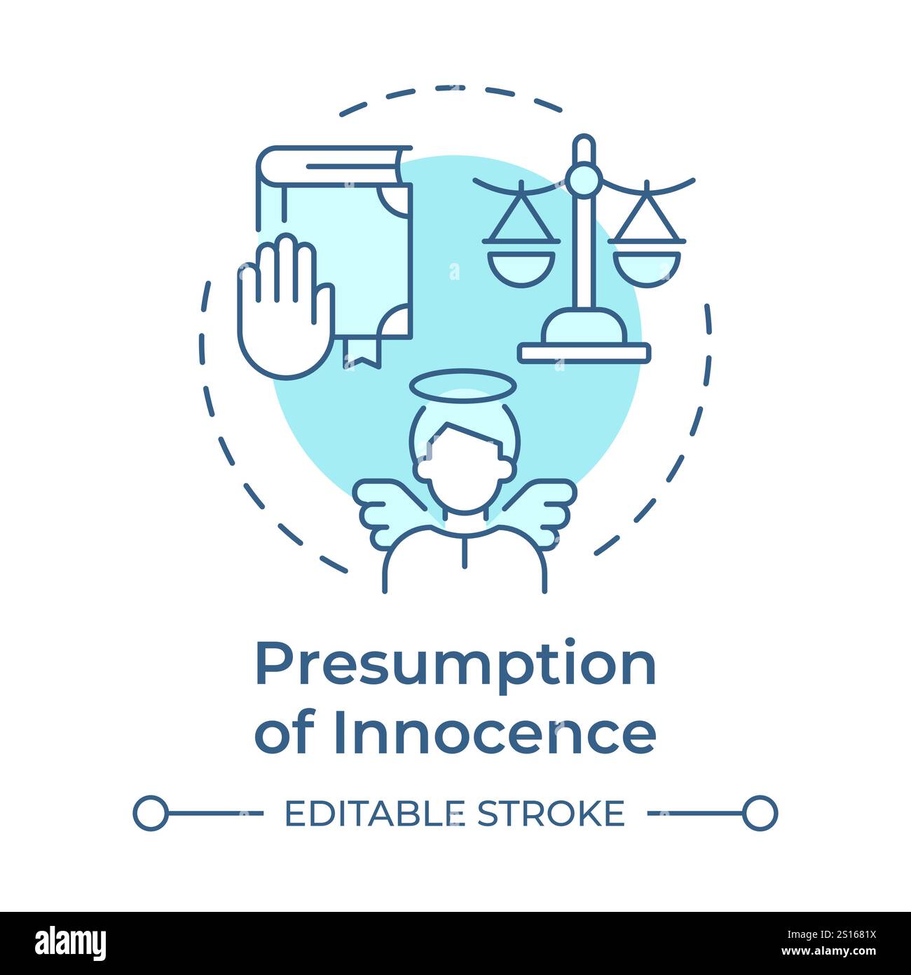 Innocence presumption soft blue concept icon Stock Vector Image & Art ...