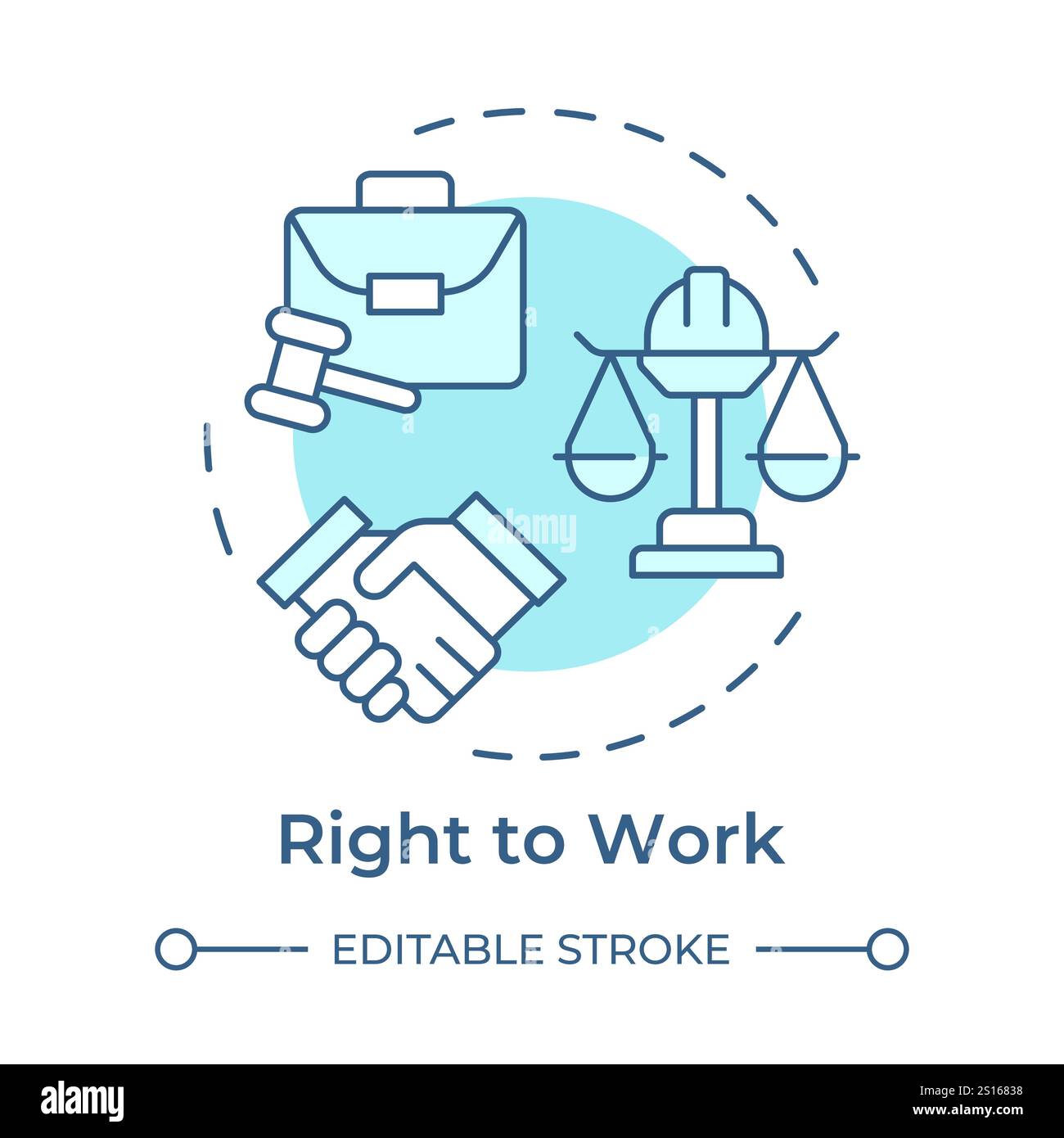 Right to work soft blue concept icon Stock Vector Image & Art - Alamy