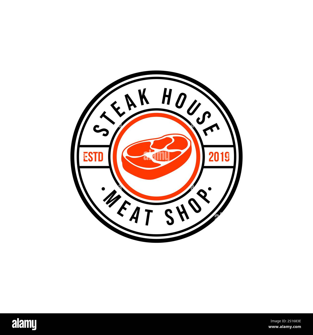Steak House or Butcher Shop Vintage Typographic Labels, Emblems, Logo ...
