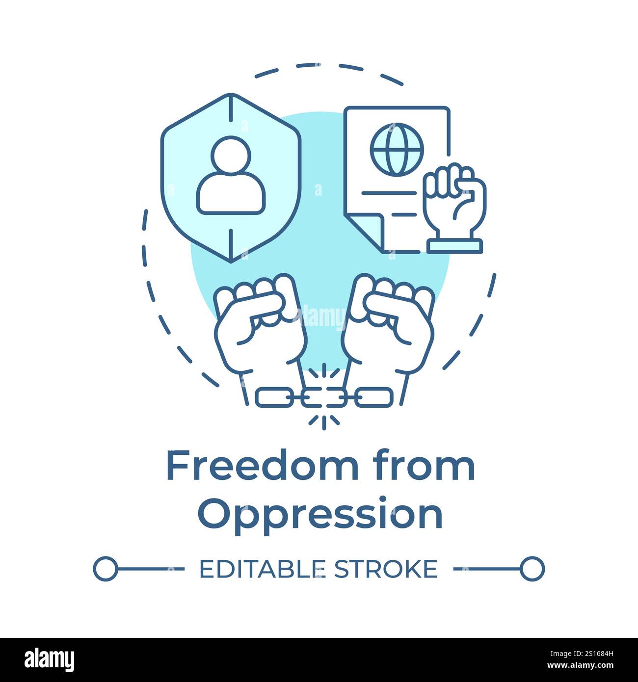 Oppression freedom soft blue concept icon Stock Vector Image & Art - Alamy