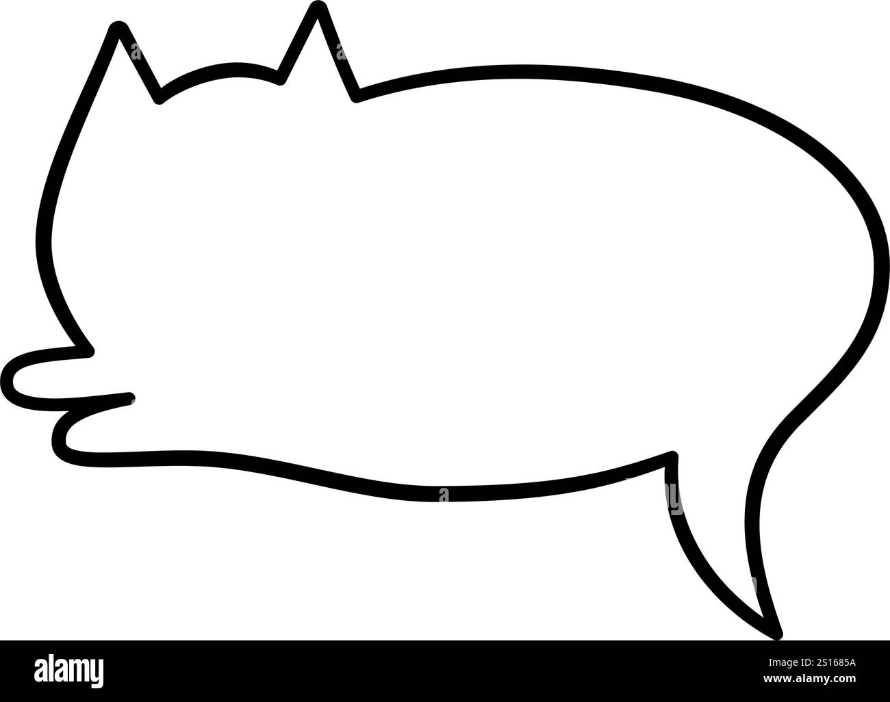 Cat pet speech bubble. Empty cute frame with tail. Hand drawn sketch ...
