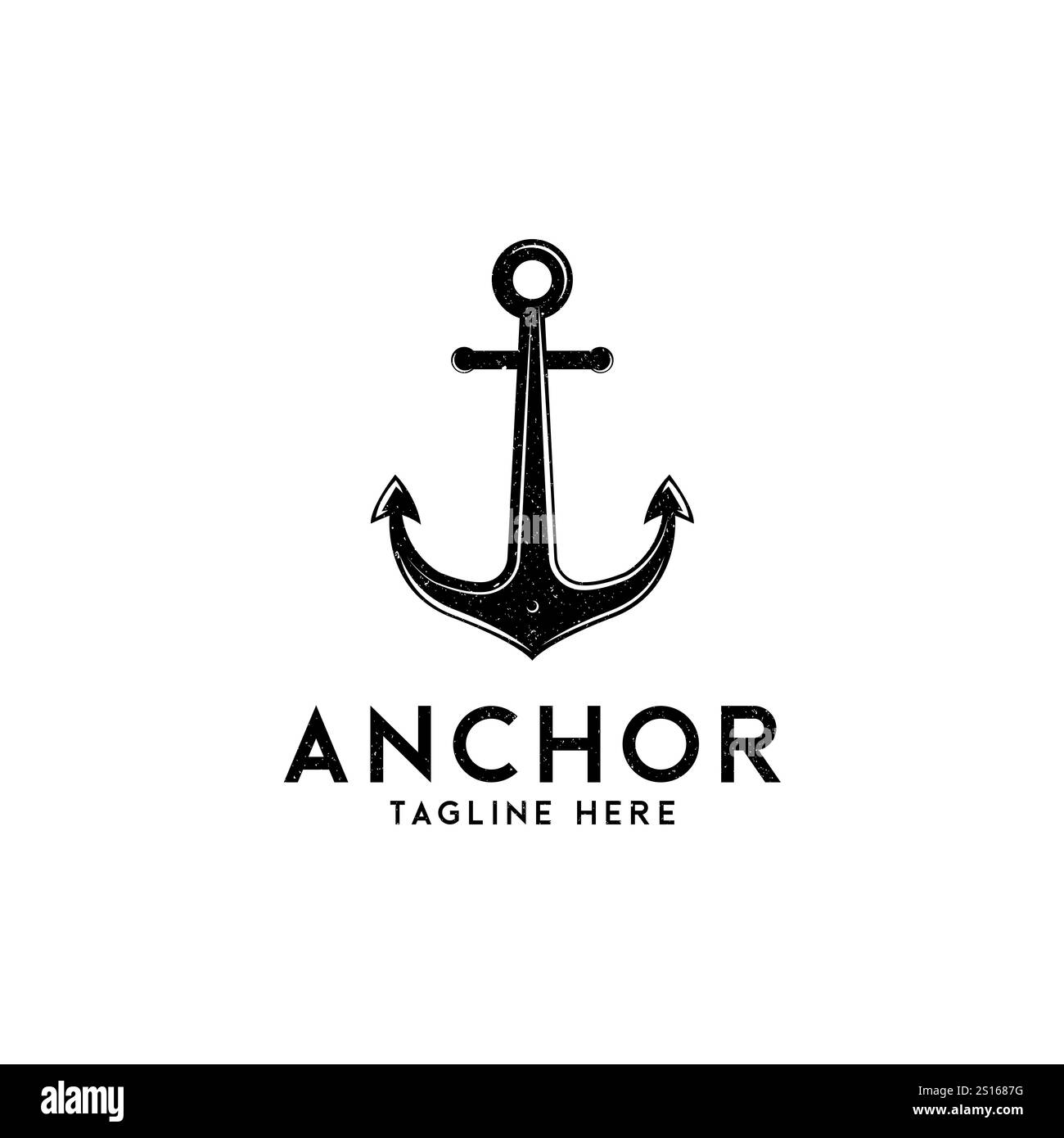 marine retro emblems logo with anchor, anchor logo - vector Stock ...