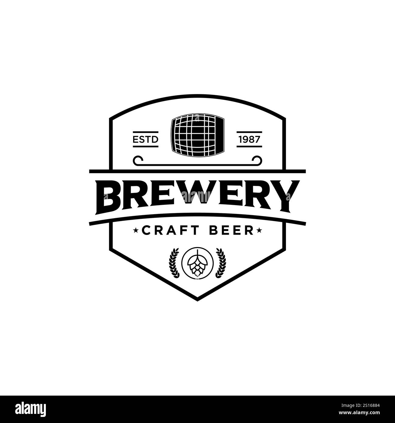 brewing company logo. logo brewery. vintage brewery logo vector Stock ...
