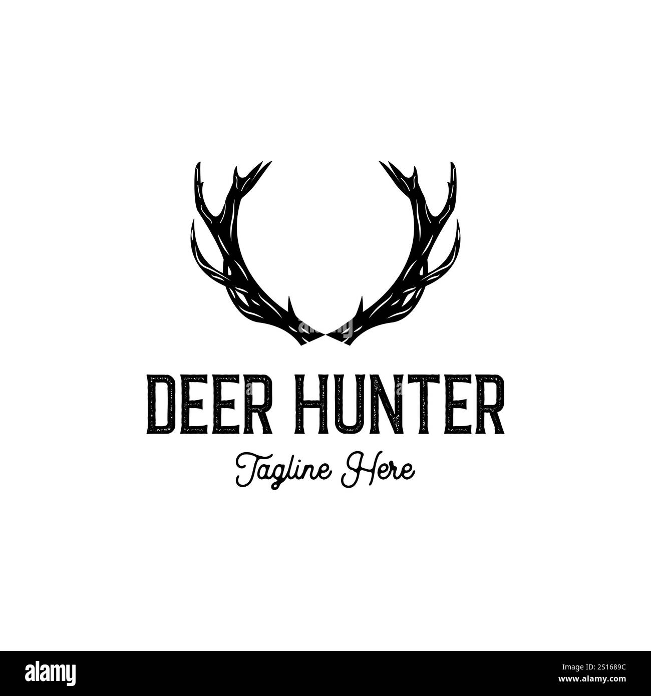 deer antlers vector logo design illustration Stock Vector Image & Art ...