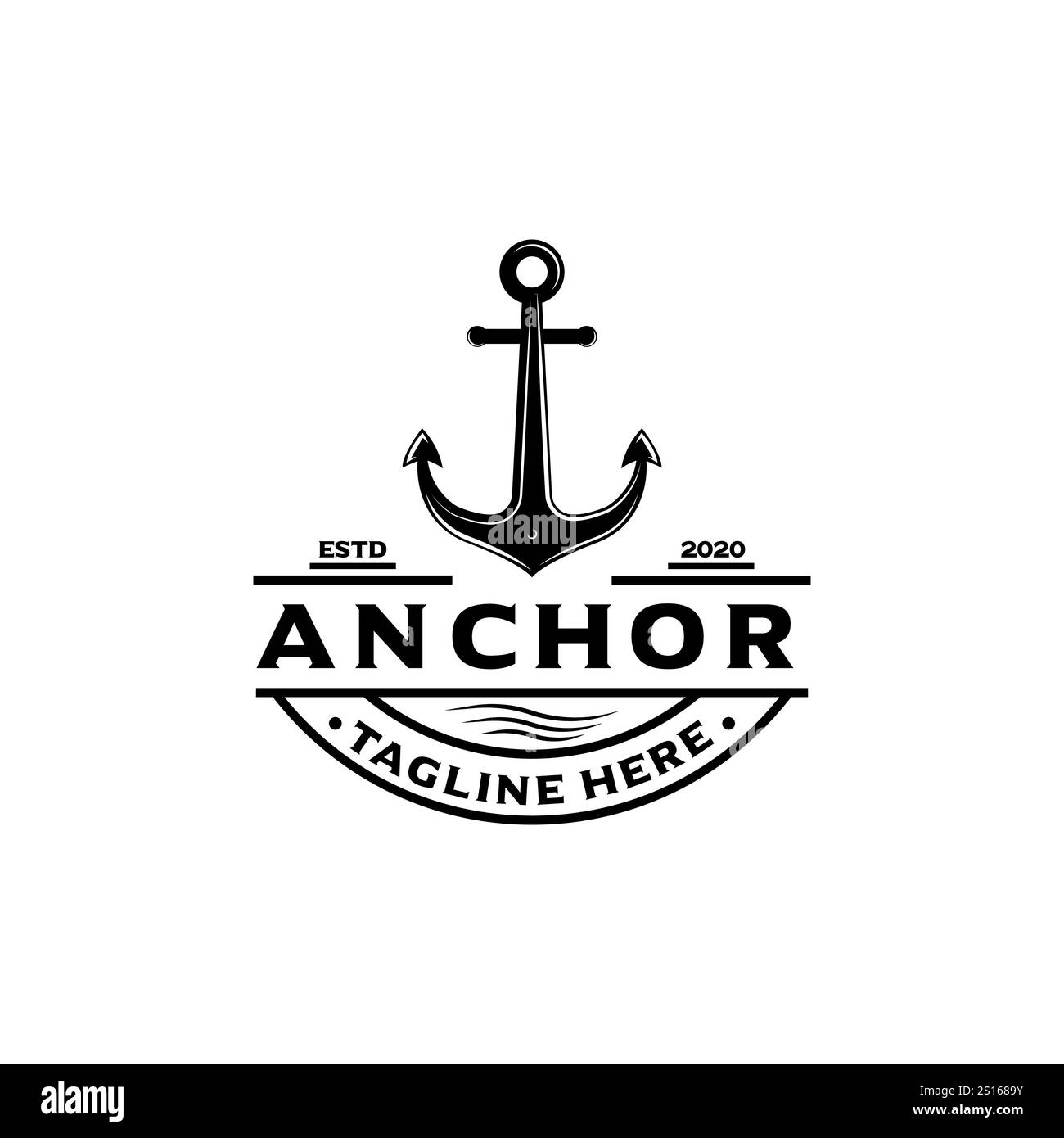 Vintage retro logo anchor Stock Vector Images - Alamy