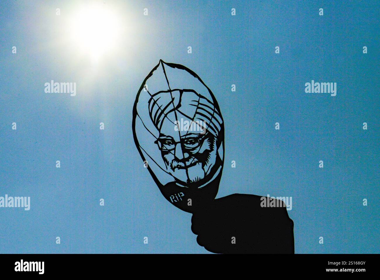 Artist Subham Saha shows his artwork, paying tribute to former prime ...