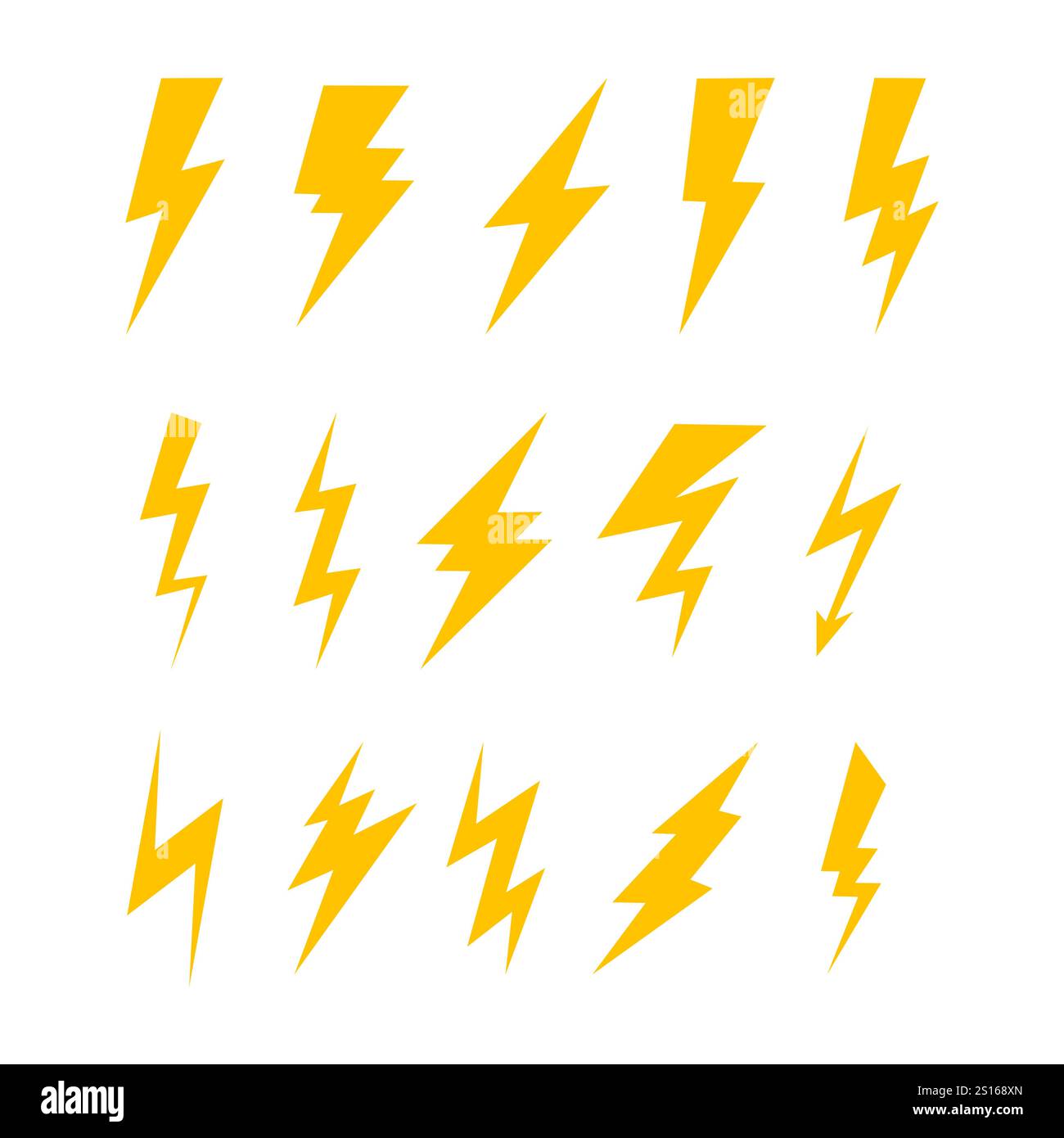 set of simple yellow lightning icon Stock Vector Image & Art - Alamy