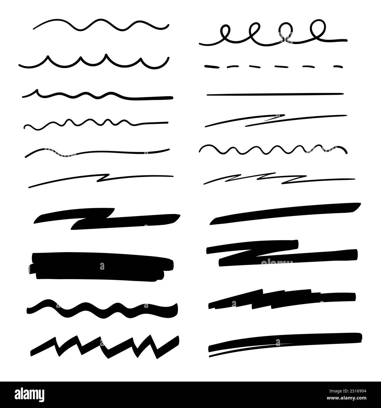 hand drawn marker line stroke collection Stock Vector Image & Art - Alamy