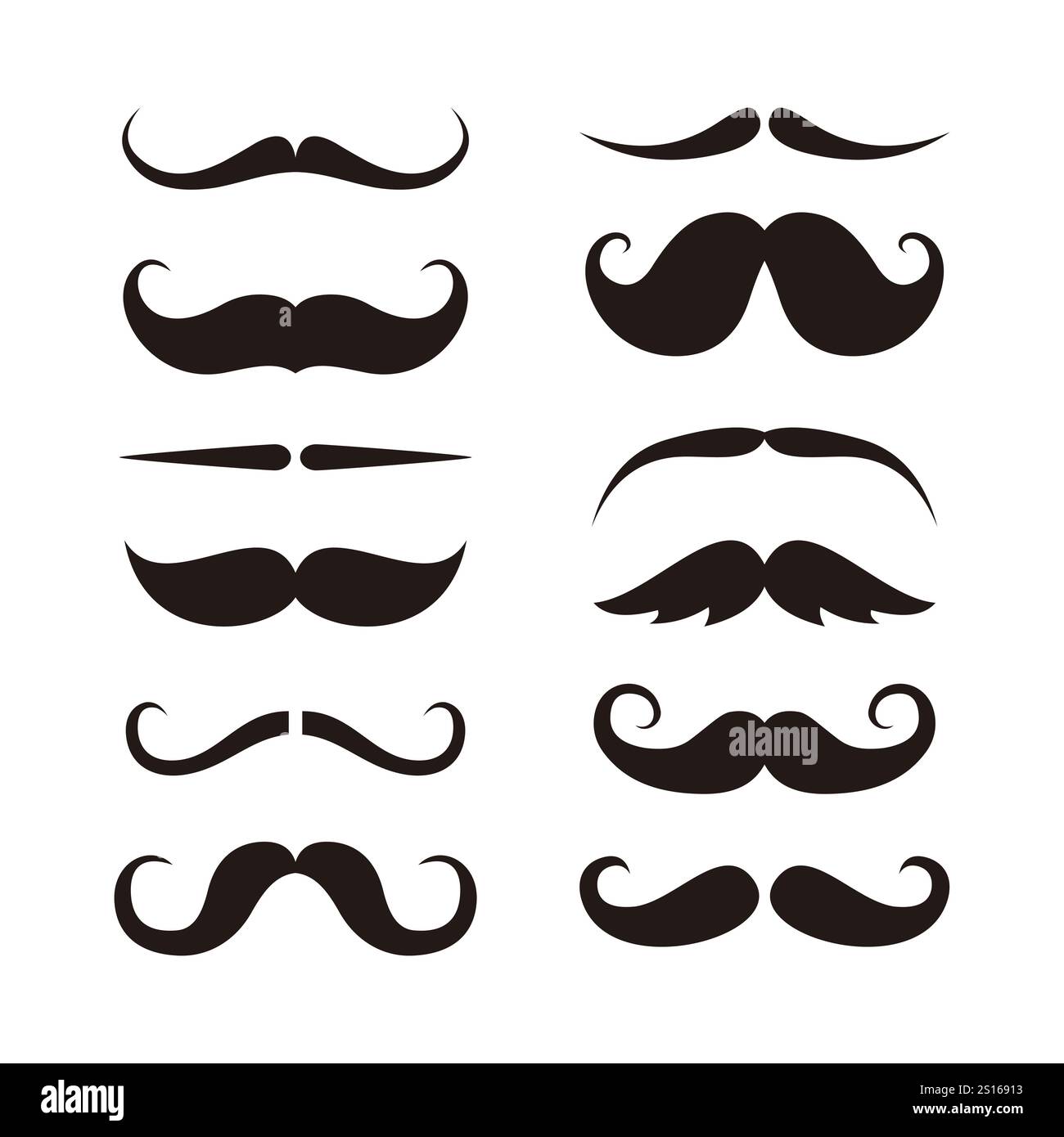 Moustache icon set stylish Cut Out Stock Images & Pictures - Alamy
