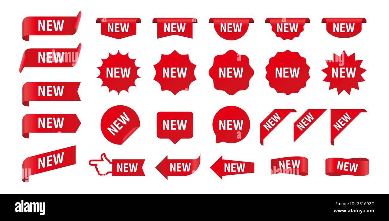 New arrival ribbon label hi-res stock photography and images - Alamy
