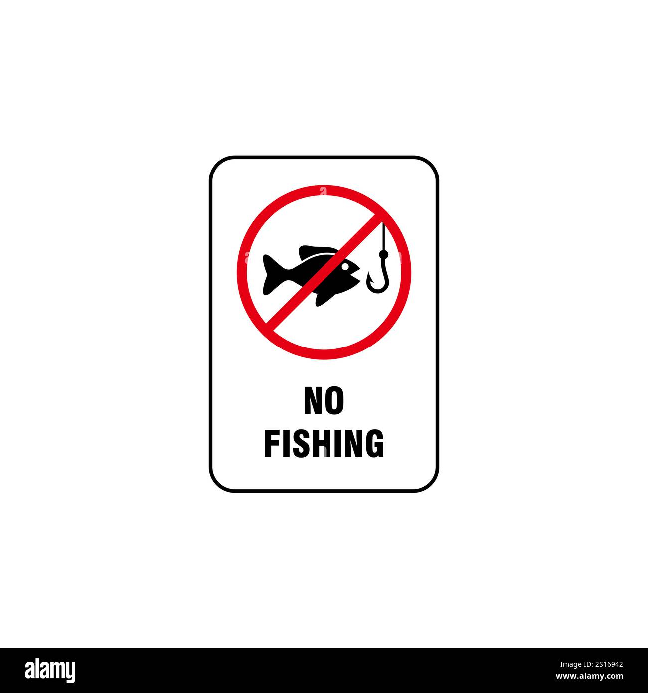 no fishing symbol with red forbidden sign Stock Vector Image & Art - Alamy