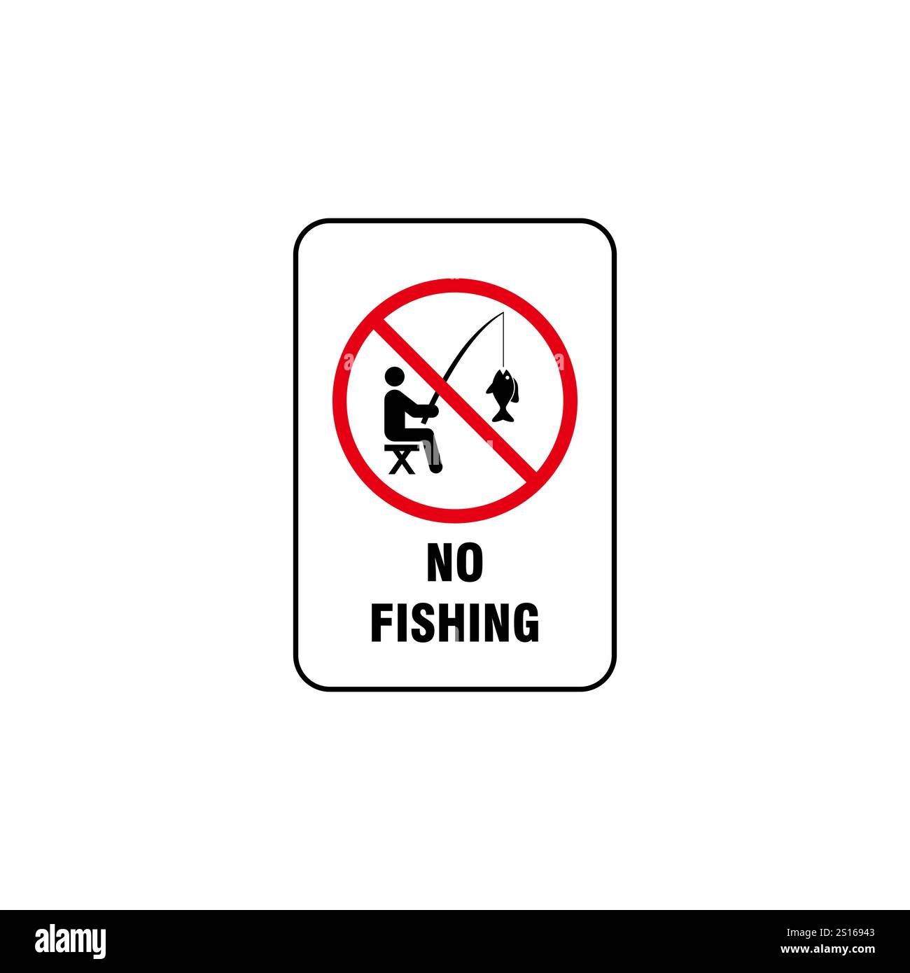 no fishing symbol with red forbidden sign Stock Vector Image & Art - Alamy