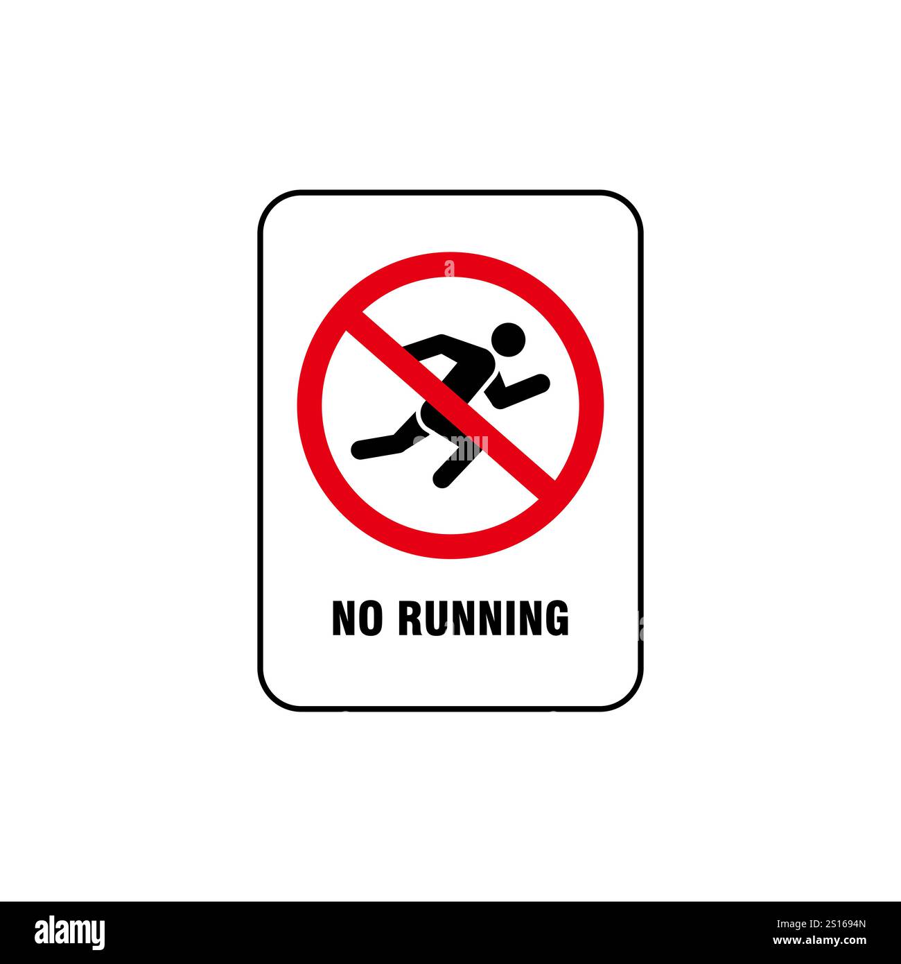 no running prohibition sign template vector Stock Vector Image & Art ...