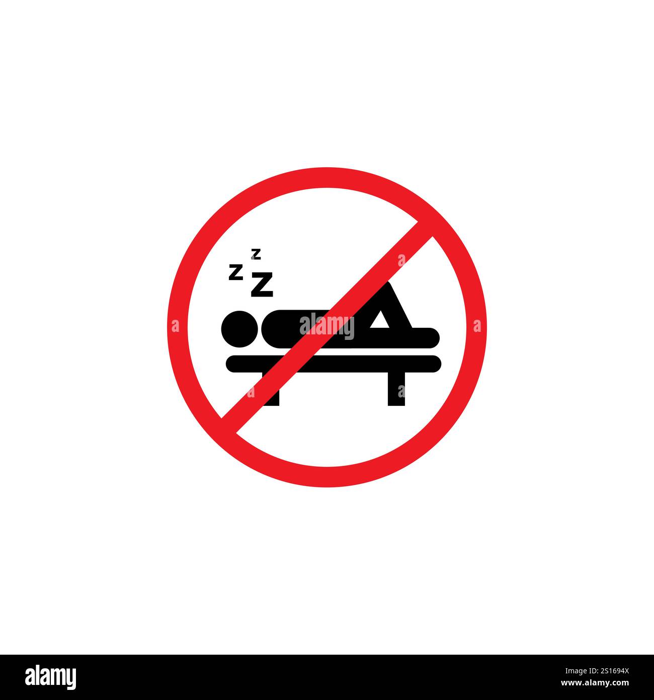 no sleeping prohibition sign Stock Vector Image & Art - Alamy