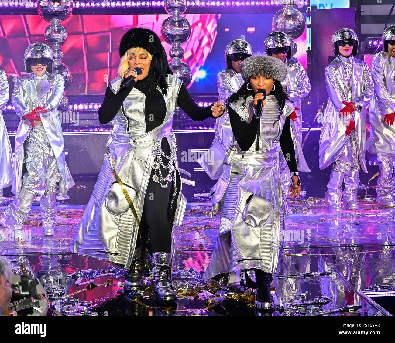 New York, USA. 01st Jan, 2025. TLC performs during New Year's Eve ...