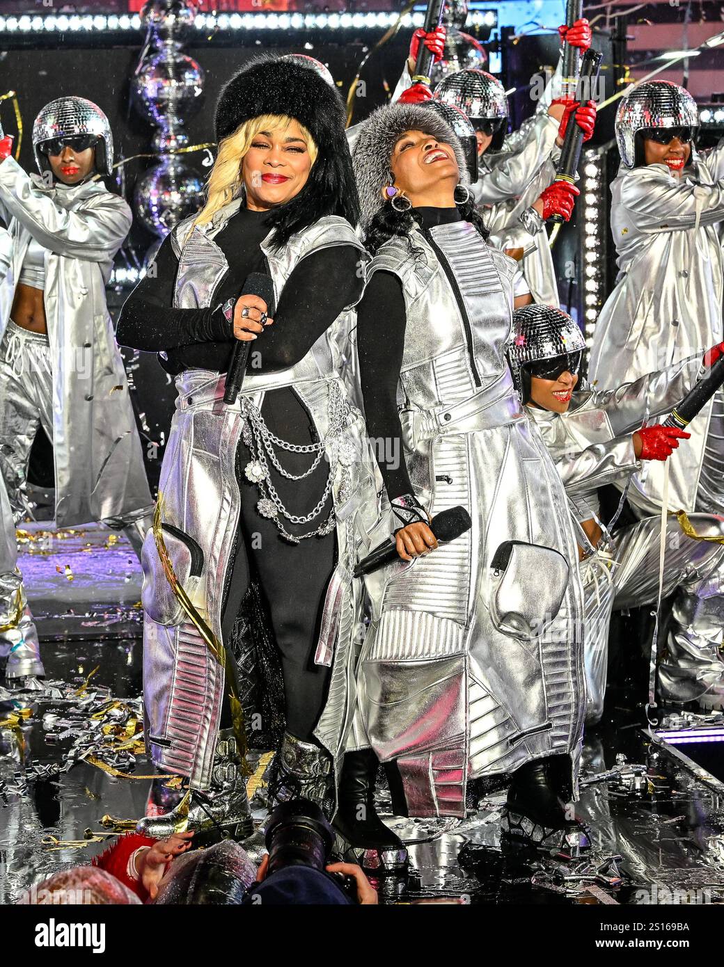 TLC performs during New Year's Eve celebrations in Times Square in New ...