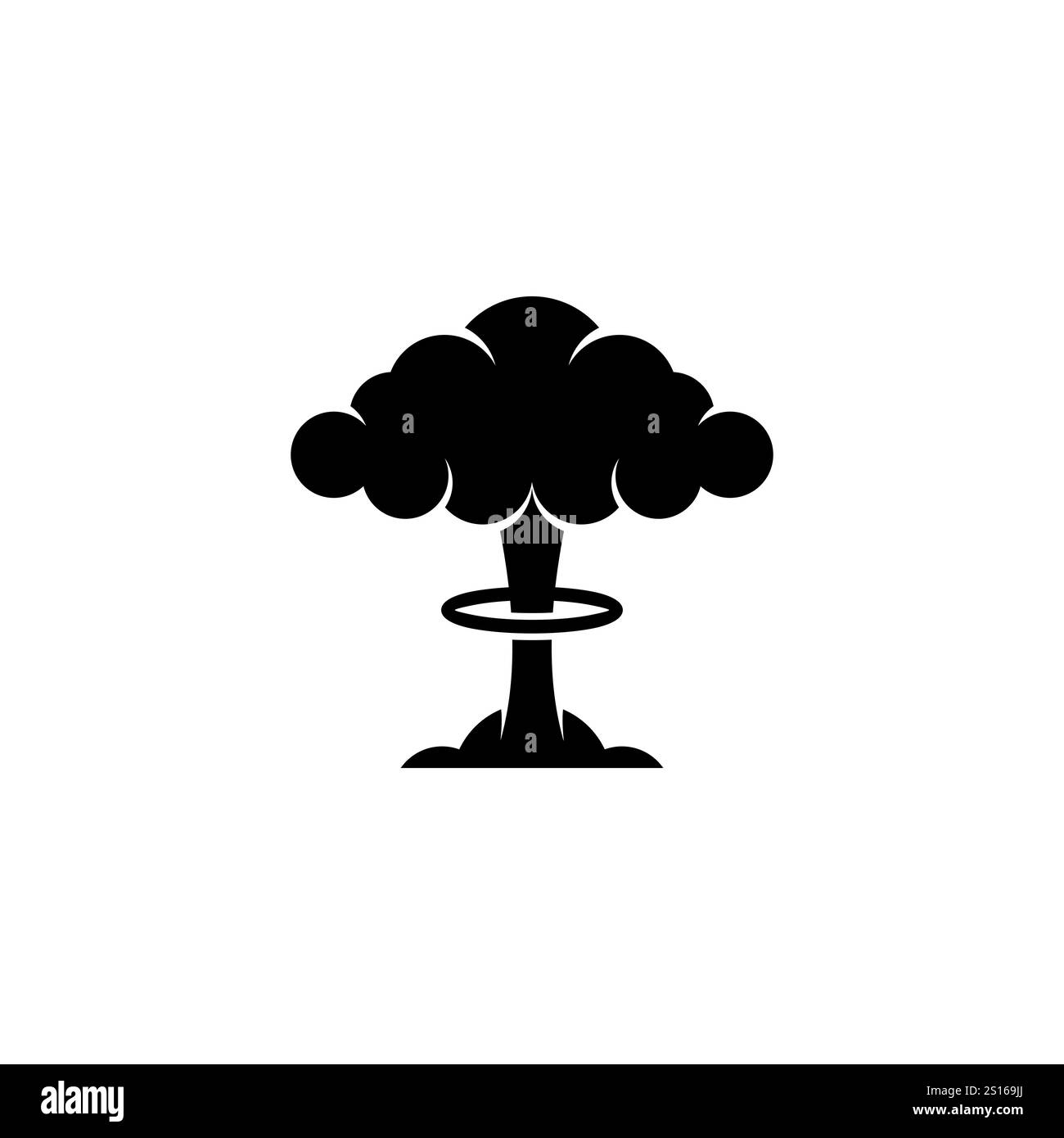 nuclear bomb explosion silhouette vector, nuclear blast icon design ...