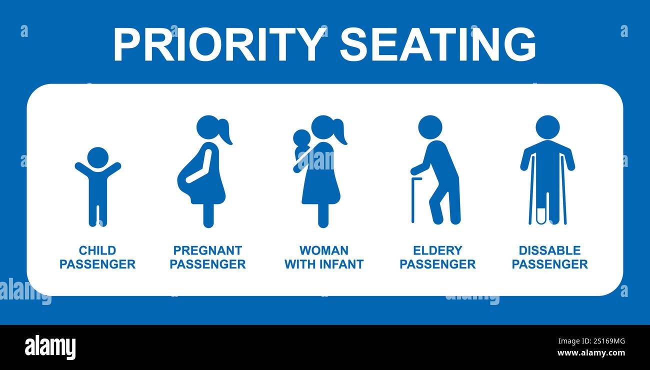 priority seating sign illustration vector Stock Vector Image & Art - Alamy