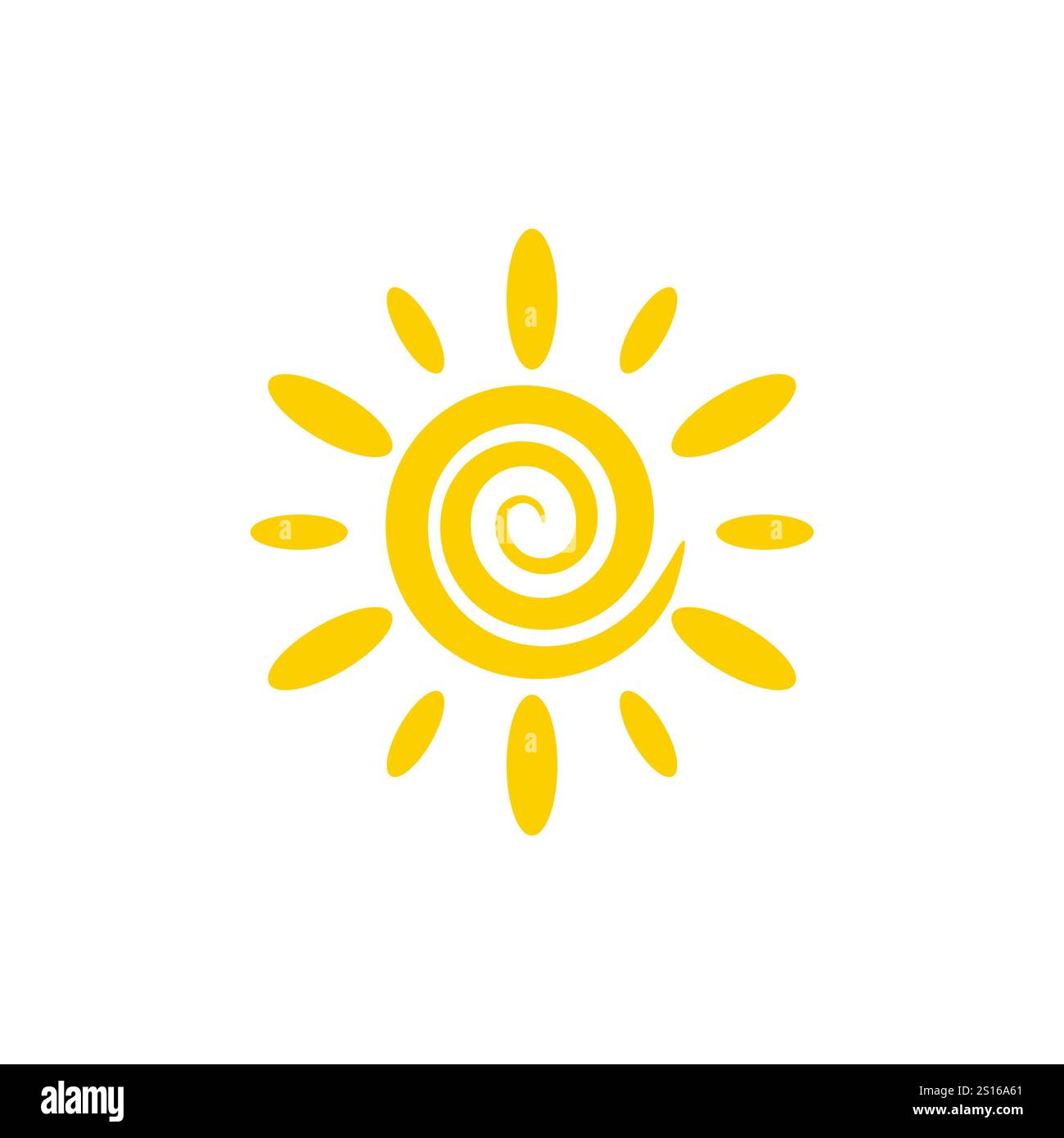 simple yellow spiral sun icon illustration vector Stock Vector Image ...