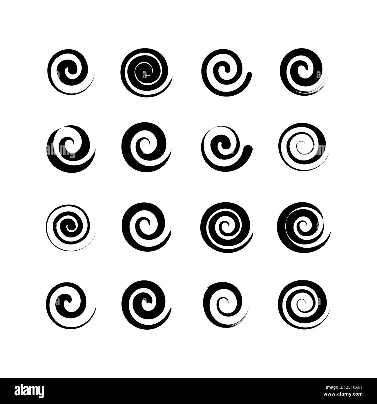 set of abstract spiral shape element vector Stock Vector Image & Art ...