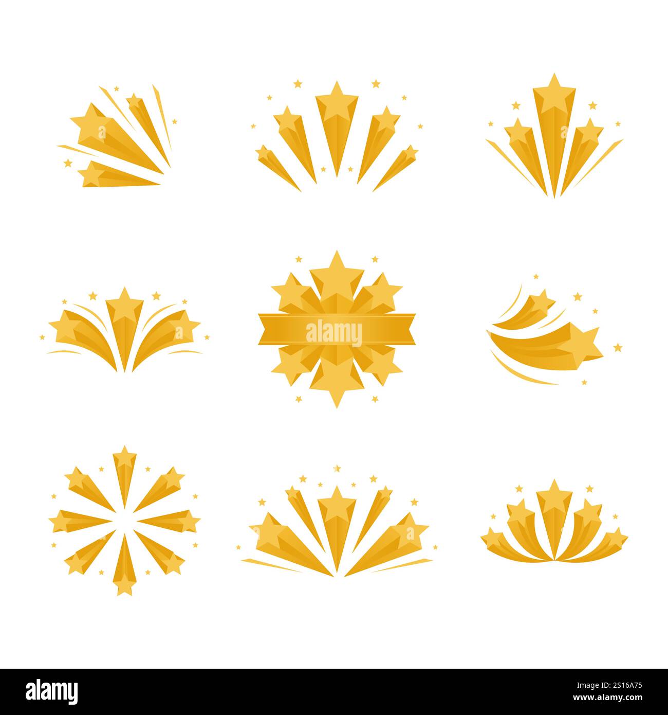 set of golden stars burst elements Stock Vector Image & Art - Alamy