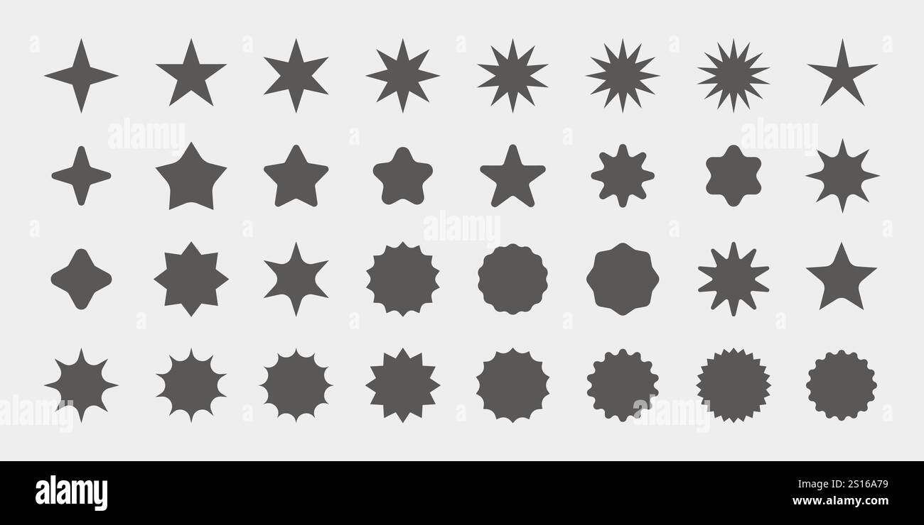 Collection star shapes Black and White Stock Photos & Images - Alamy