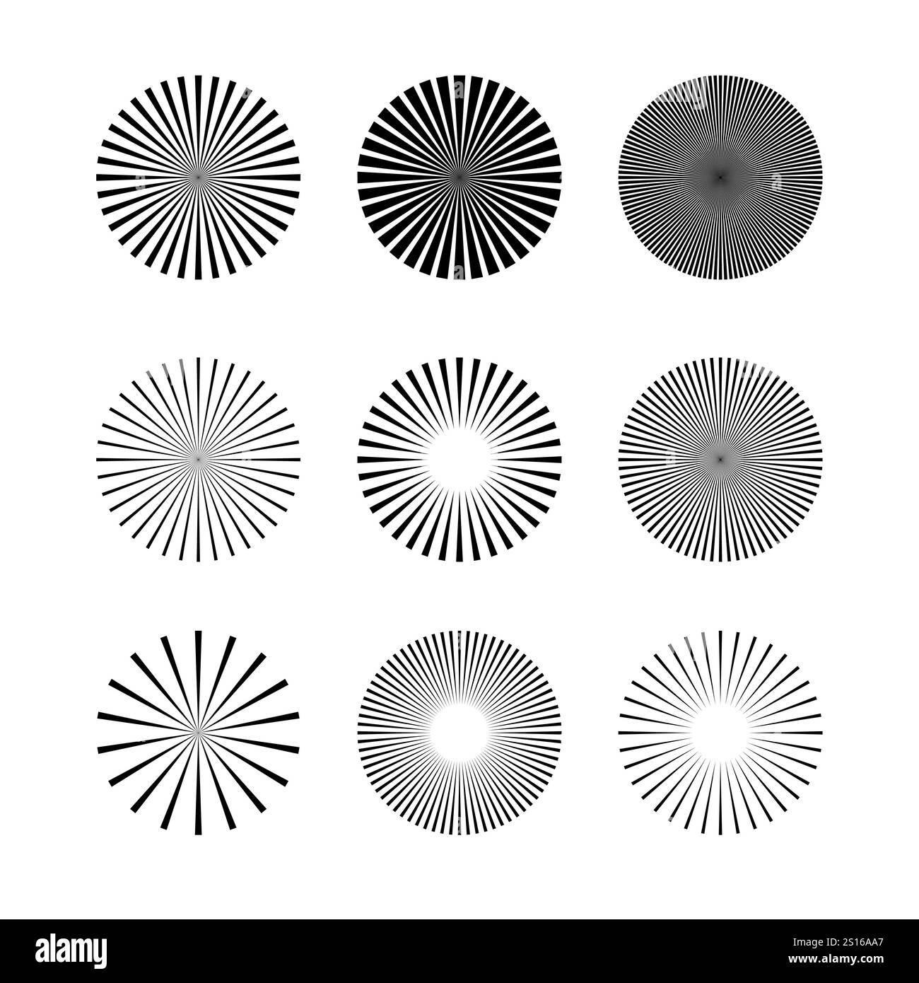 various radial sunburst shape collection Stock Vector Image & Art - Alamy
