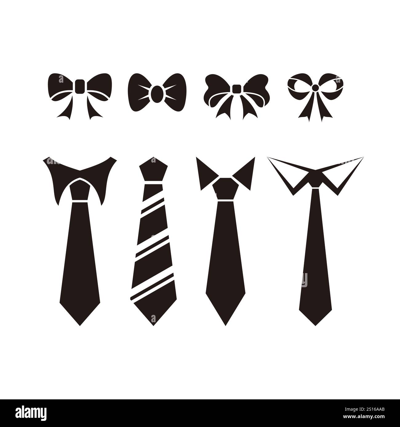 set of simple assorted tie shape design Stock Vector Image & Art - Alamy