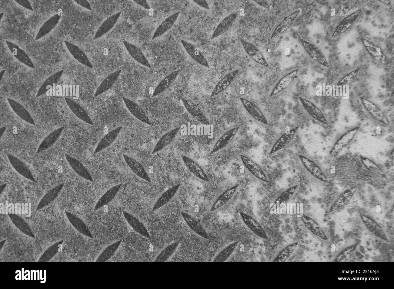 The surface of the old metal floor covering is gray. Surface of old ...