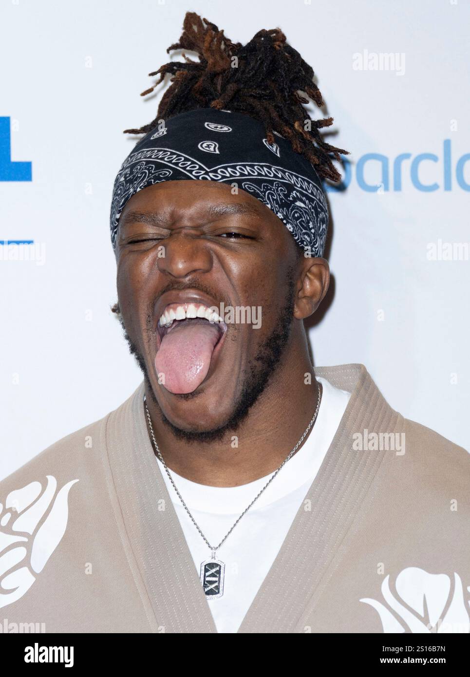 8 Dec 2024, London, England, UK - KSI attending Capital's Jingle Bell ...