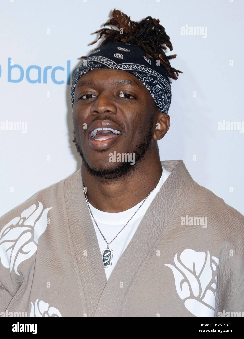8 Dec 2024, London, England, UK - KSI attending Capital's Jingle Bell ...