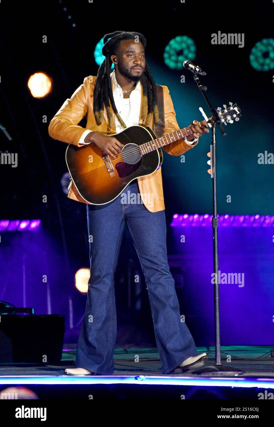 Shaboozey at a public appearance for New Year's Eve Live: Nashville's ...