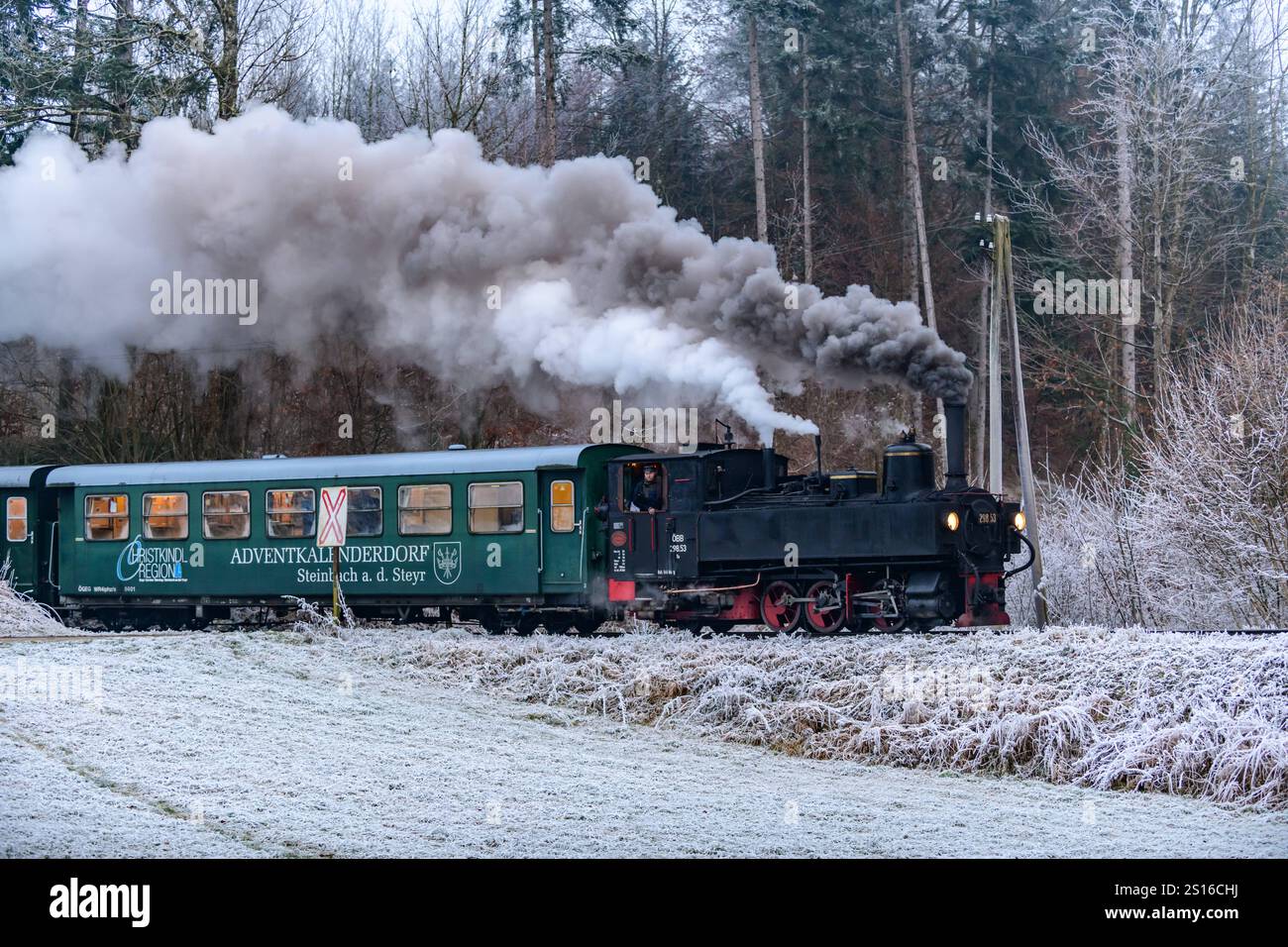 aschach, austria, 31 dec 2024, vintage train steyrtalbahn powered by ...