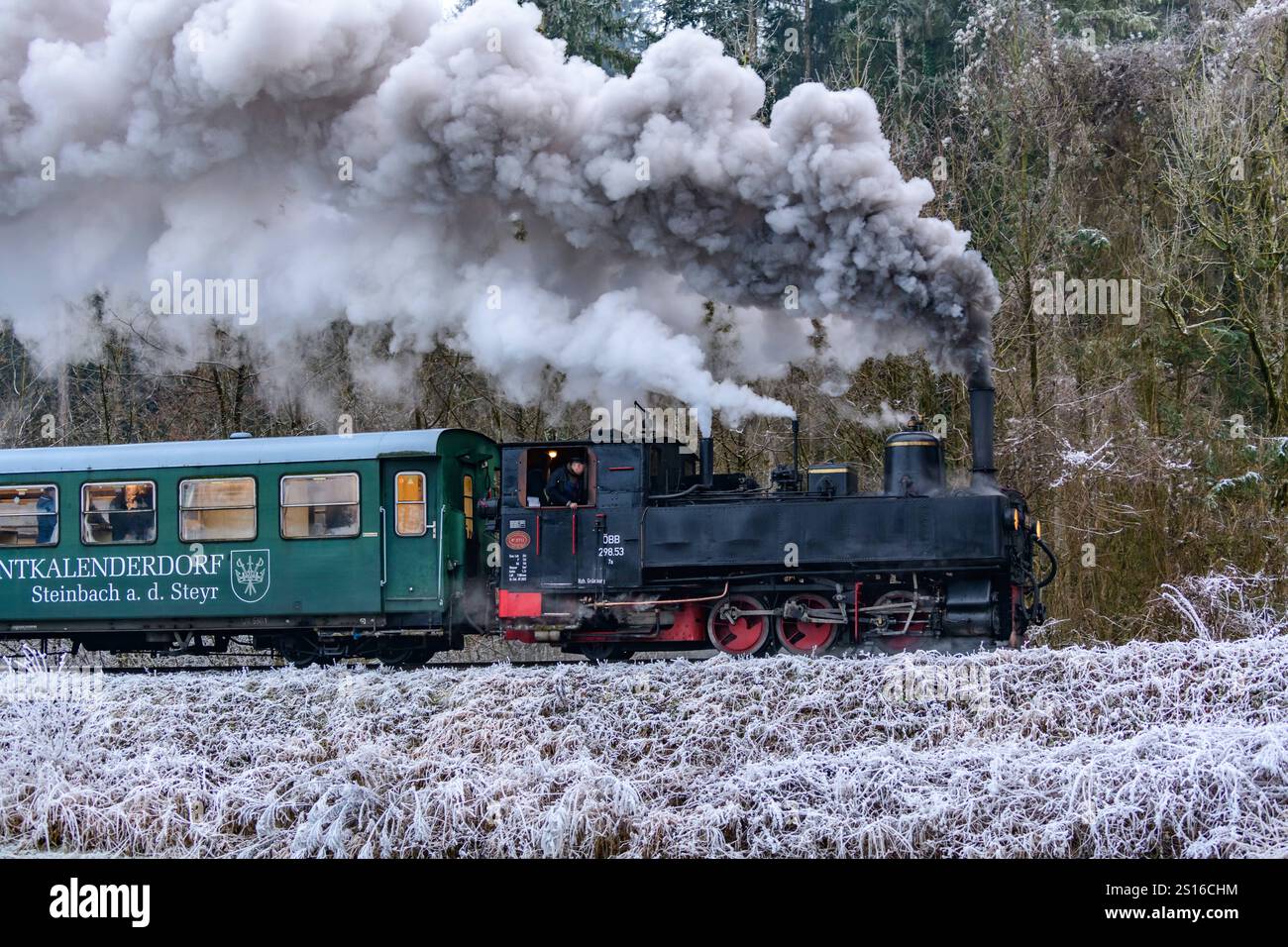 aschach, austria, 31 dec 2024, vintage train steyrtalbahn powered by ...