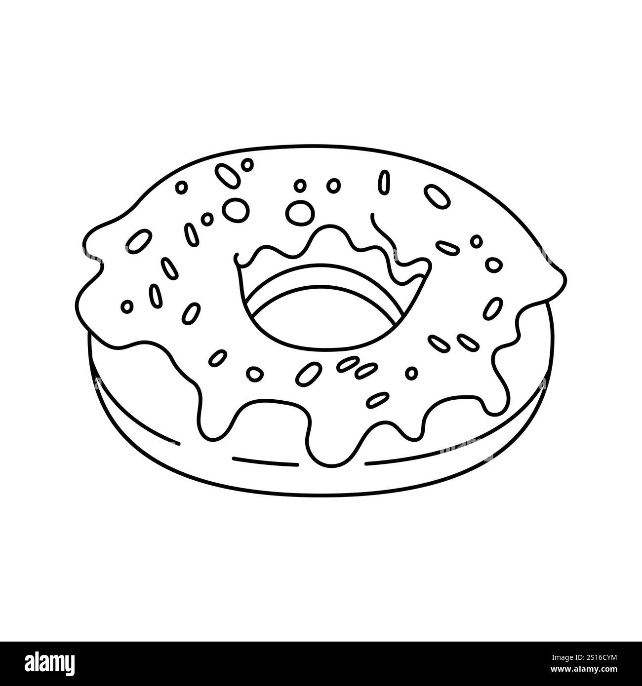 Vector of sweet donut with sprinkles, dessert, snack, bakery item Stock ...