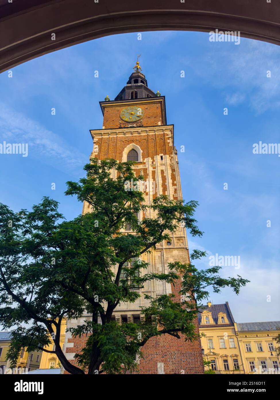 Red brick clock tower gothic style clock tower hi-res stock photography ...