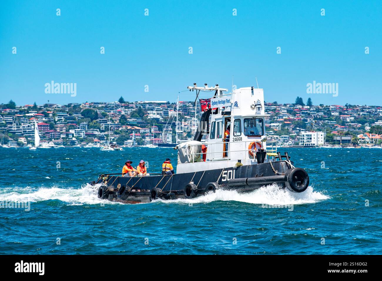 The small harbour tug or tugboat, Bronzewing. One of two Bronzewing ...