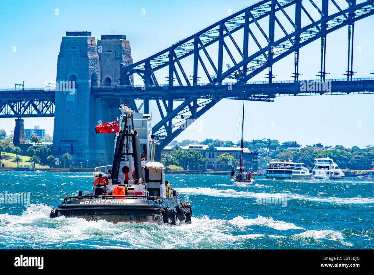 The small harbour tug or tugboat, Bronzewing. One of two Bronzewing ...