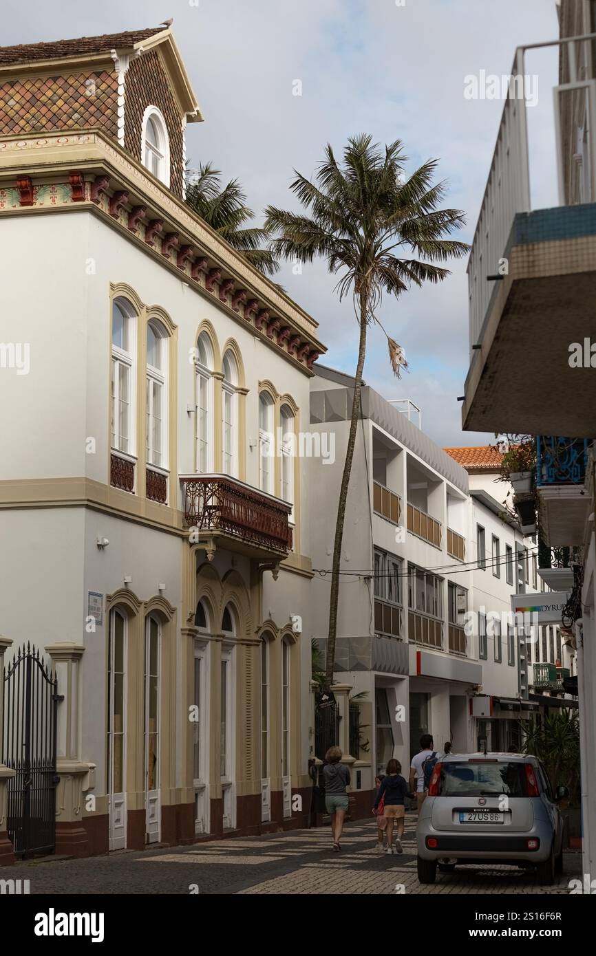 Architecture details street view at Ponta Delgada San Miguel Azores ...