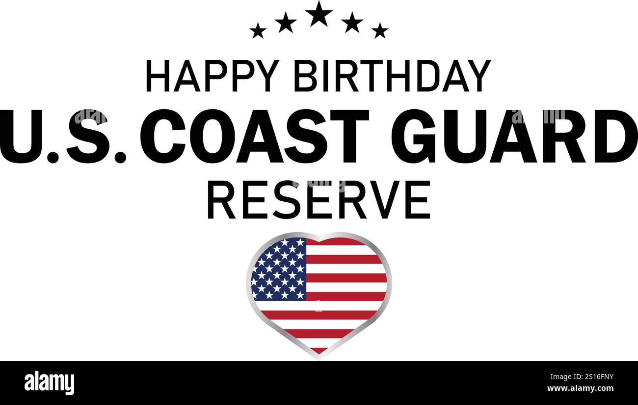 Happy Birthday US Coast Guard Reserve background Stock Vector Image ...