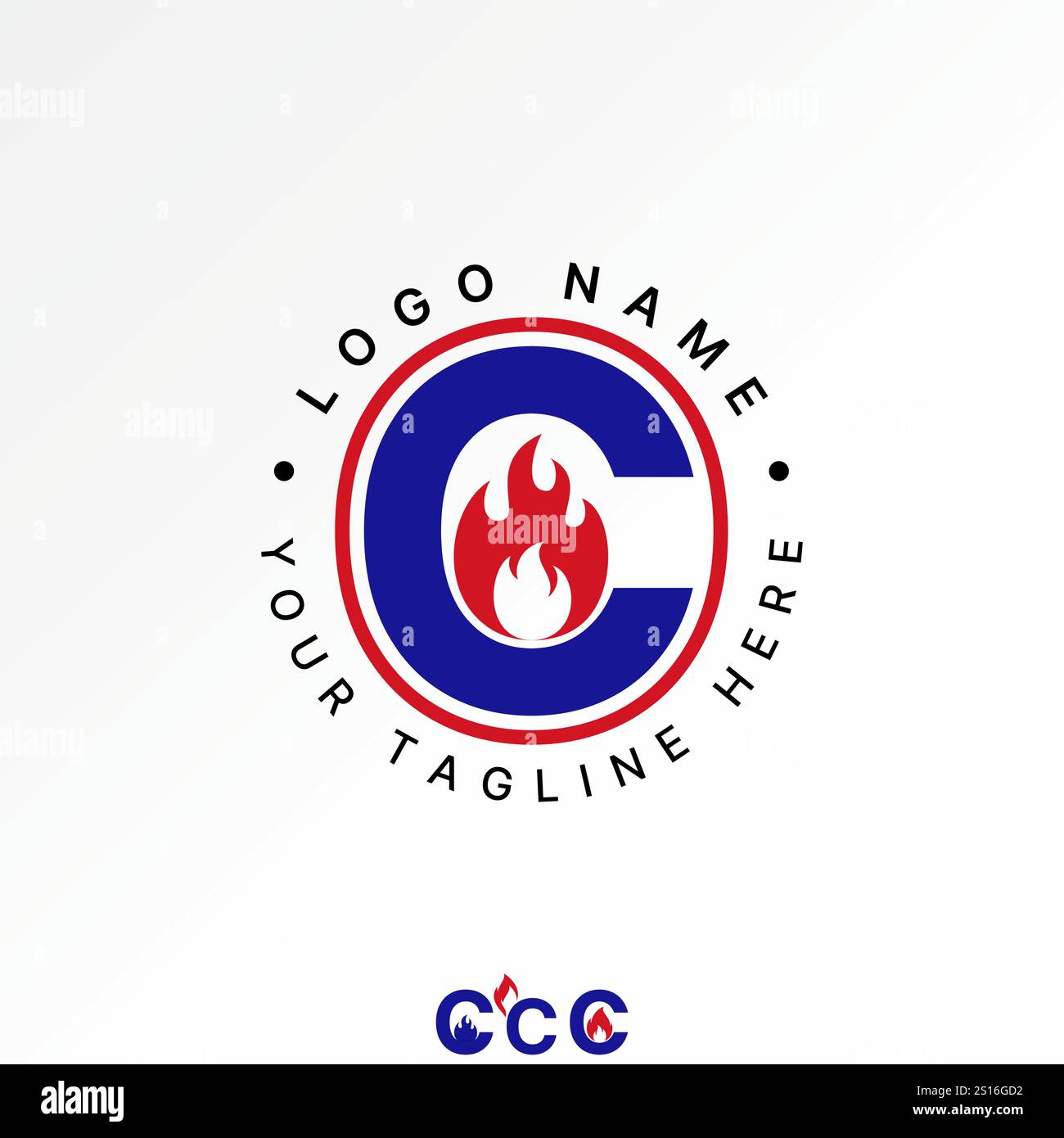 Logo design graphic concept creative premium vector stock image graphic letter C font fire flame ...