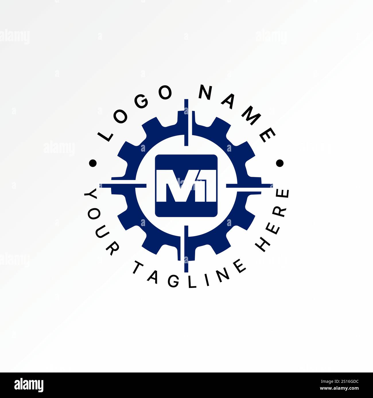 Logo design graphic concept creative premium vector stock image graphic letter M1 font gear ...