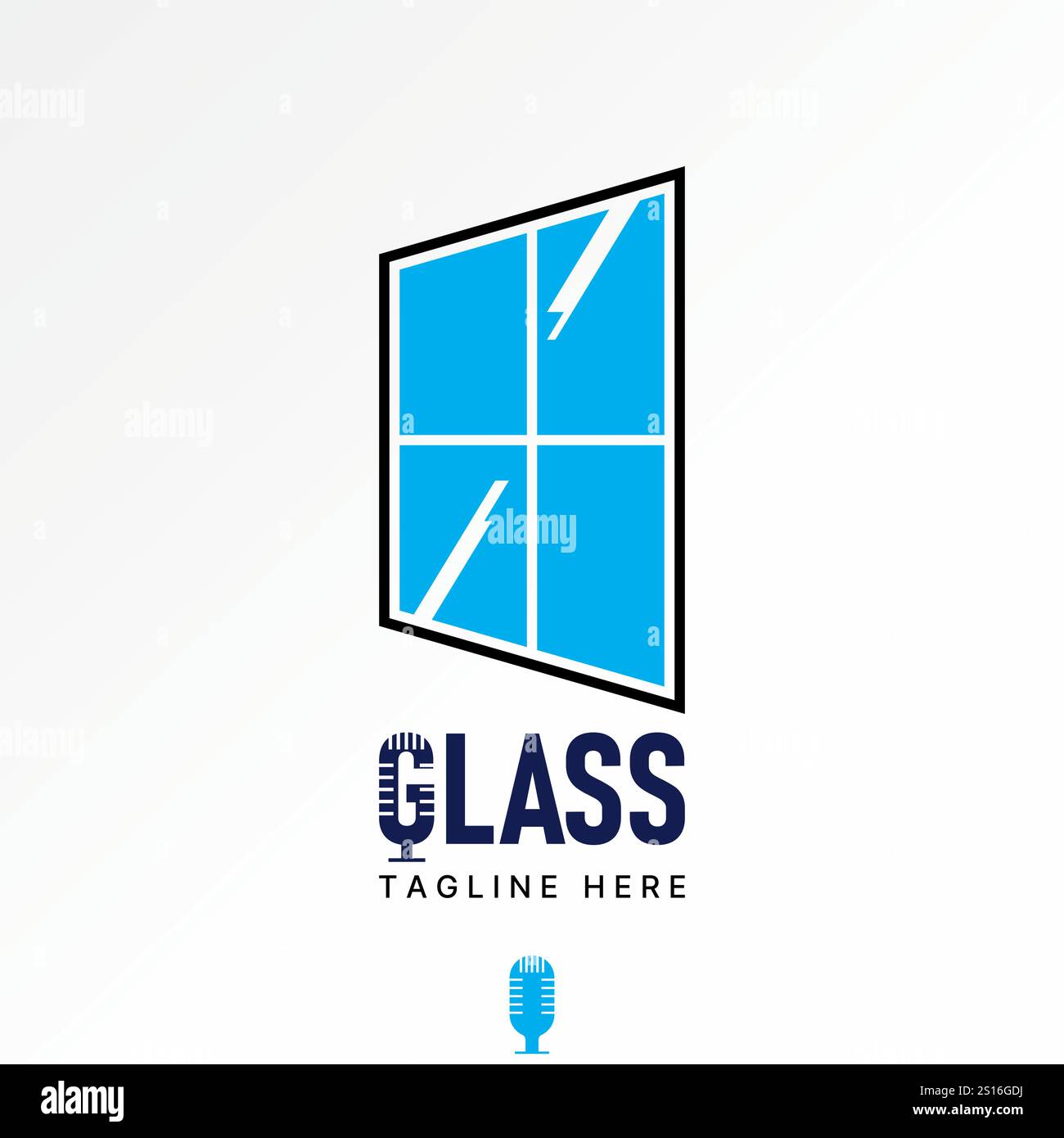 Logo design graphic concept creative premium vector stock image graphic glass window four 3D ...