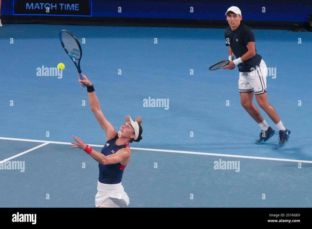 Britain's Charles Broom and Olivia Nicholls in action during their ...