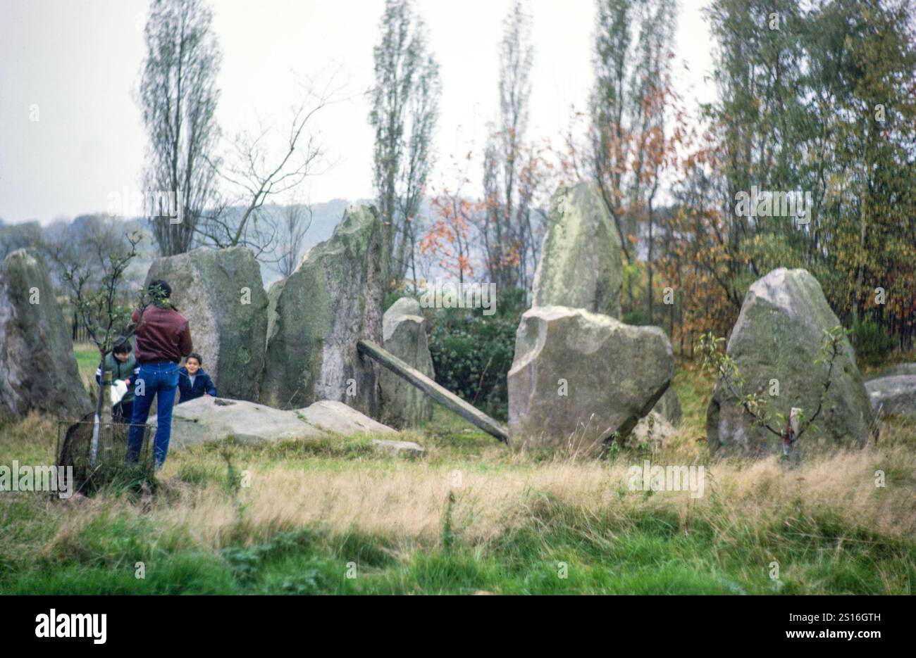 Standing stones of Chestnuts megalithic tomb Neolithic long barrow ...