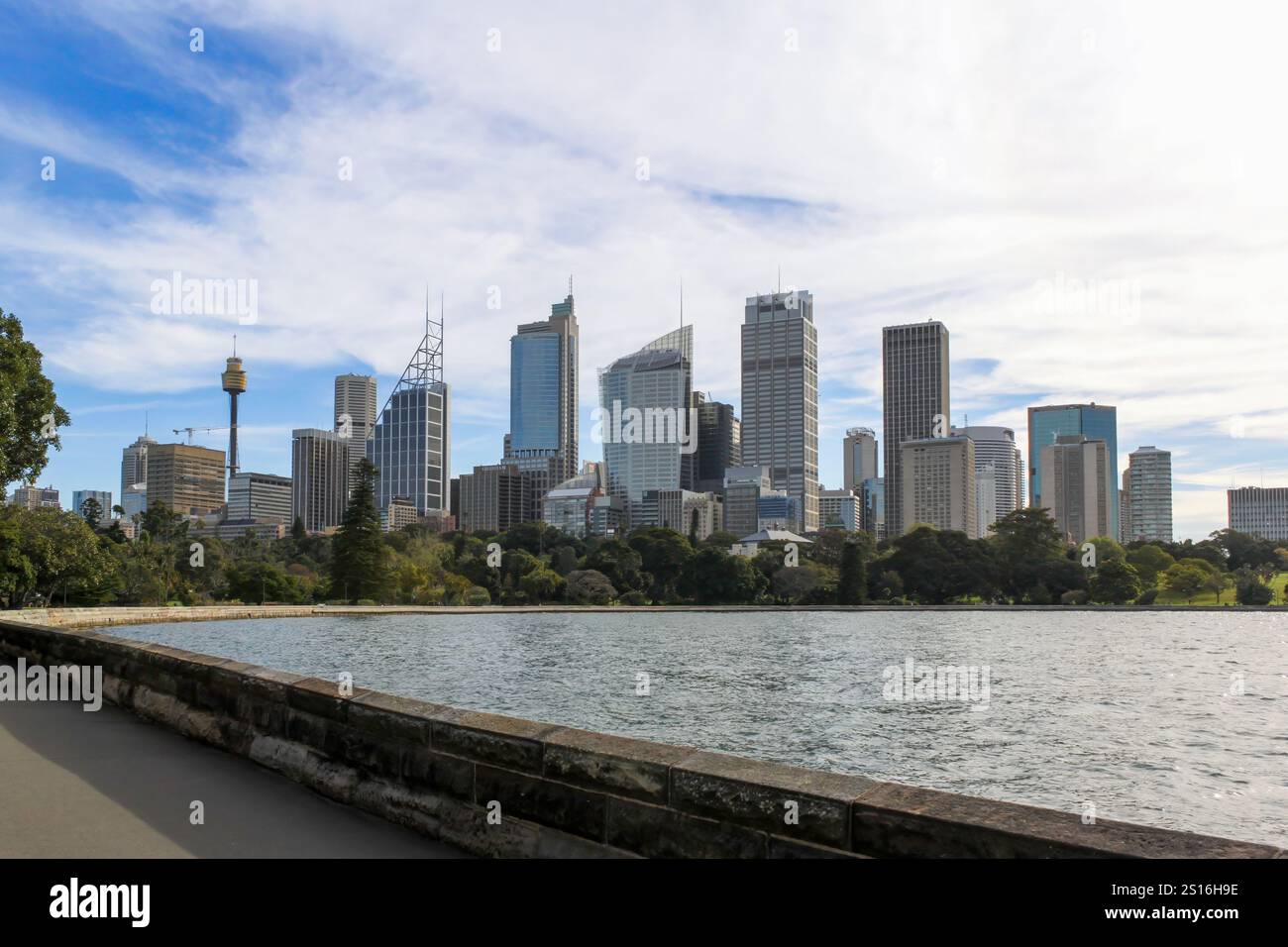 A view of the city of Sydney, Australia from the Botanic Gardens Stock ...